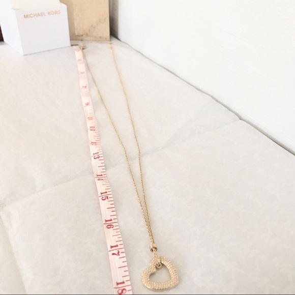 Michael Kors | Jewelry | Authentic Mk Gold Tone Pave Heart Pendant ...